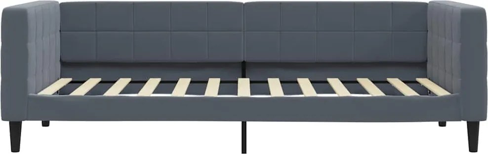 Válenda s přistýlkou a zásuvkami tmavě šedá 90 x 200 cm samet 3196740
