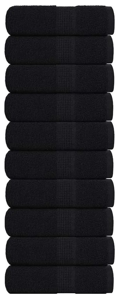 Ručníky FROGN 10 ks černé 30x30 cm 360 g/m² 136946