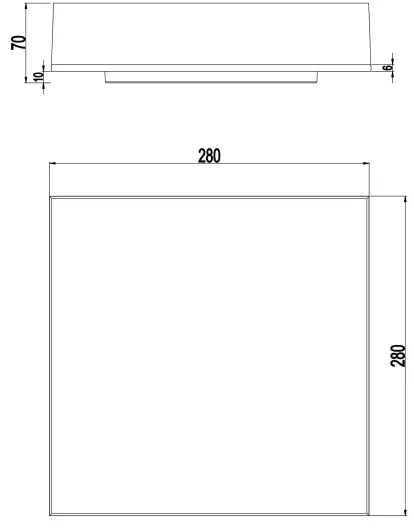 Top Light - LED Koupelnové stropní svítidlo BOXTER LED/24W/230V IP54 28x28 cm