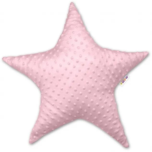 Dětský dekorační polštář Baby Nellys, hvězdička - minky růžová