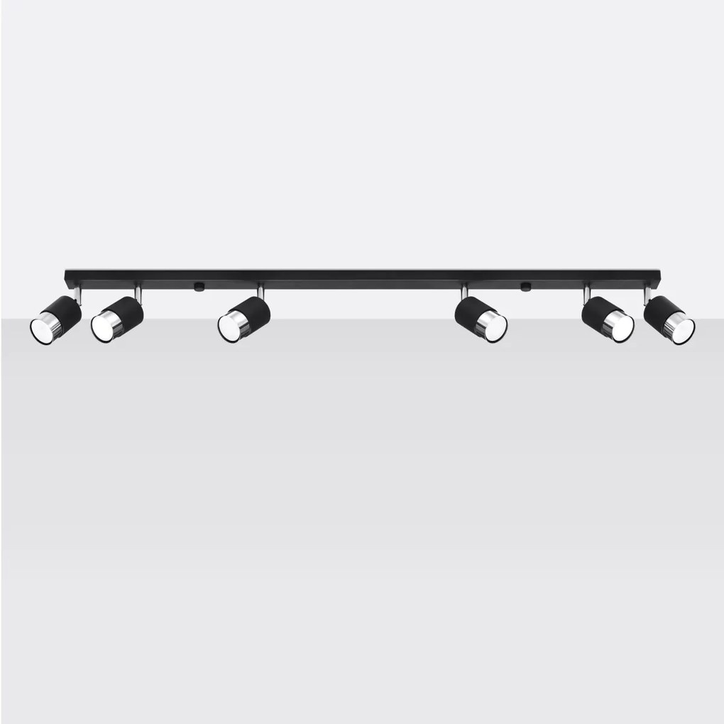 Sollux Lighting Stropní svítidlo NERO 6 Černá/chromové