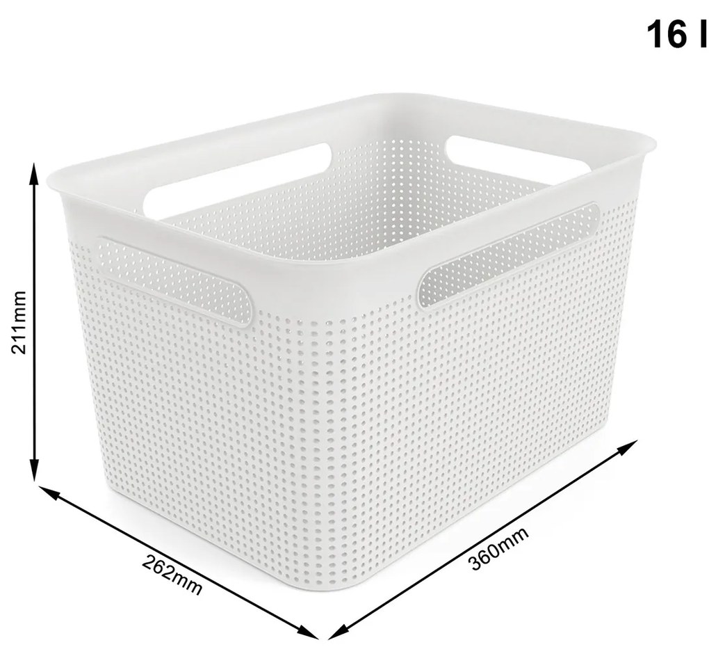 Rotho Úložný box s madly BRISEN 16l, 36x26,2x21cm, bílý
