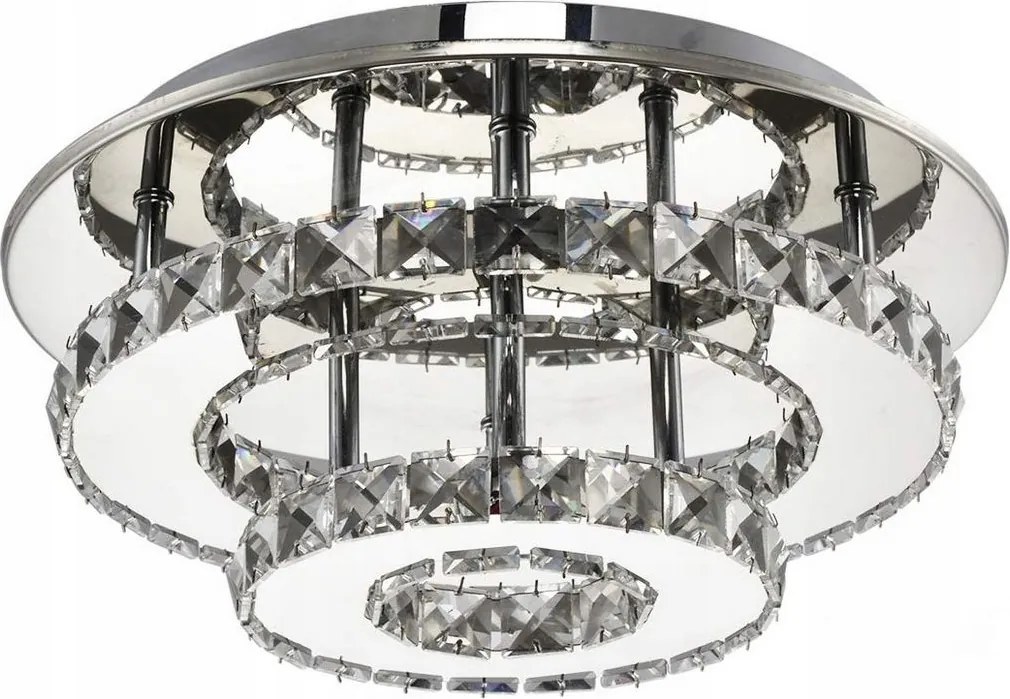 Toolight Toolight, LED křišťálové závěsné stropní svítidlo 20W, neutrální barva, APP412-C, chromová, OSW-65010