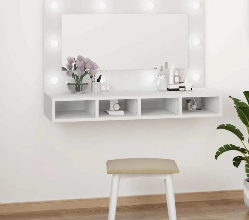 vidaXL Zrcadlová skříňka s LED 90 x 31,5 x 62 cm [808891] Barva: Bílá