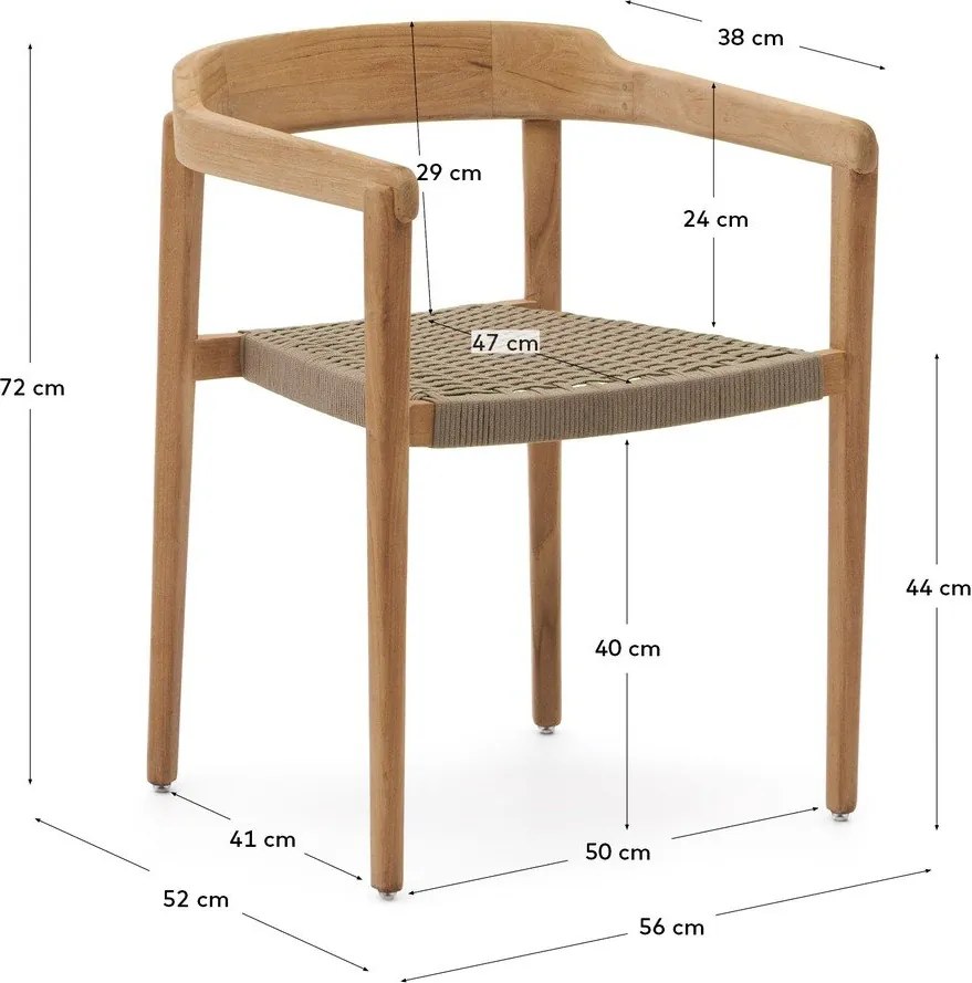 Dřevěná zahradní židle v přírodní barvě Icaro – Kave Home
