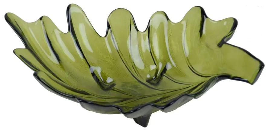 Tmavě lahvově zelená miska z recyklovaného skla Ego Dekor Parra, 11 x 35 cm