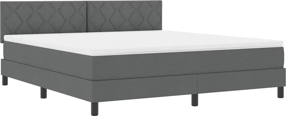 Postel s boxspringem s čelo Tmavě šedá 180 x 200 cm textil 3338784