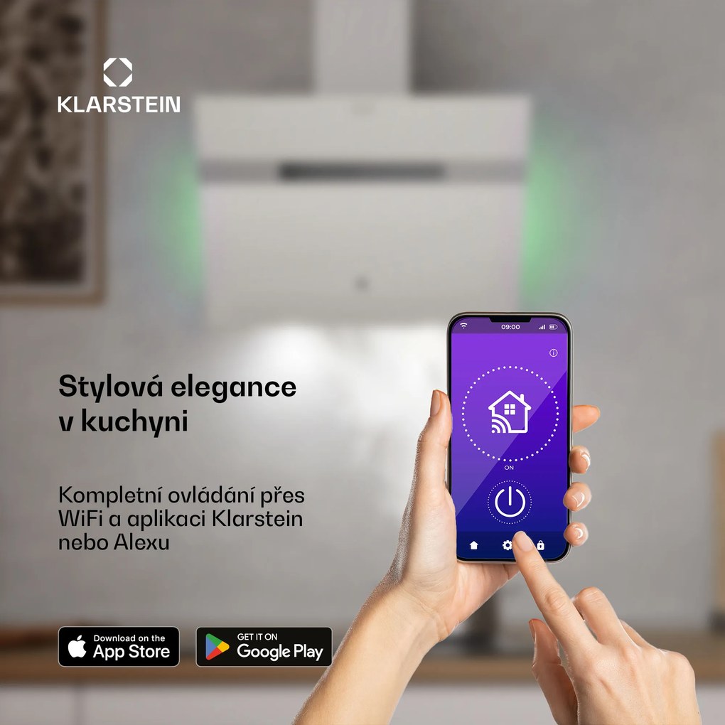 Klarstein Alina digestoř | 60 cm | Smart | 600 m³/h | Tichá | EEK A