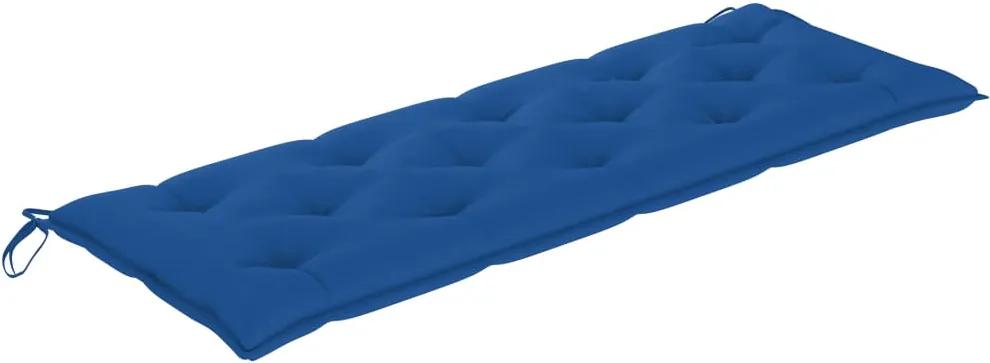 Lavice Spiga s modrou poduškou - 150 cm | masivní teak