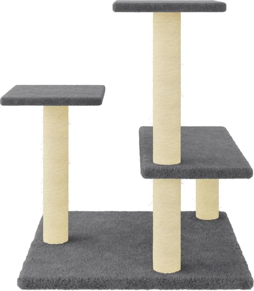 Škrabadlo pro kočky se sisalovými sloupky tmavě šedé 61 cm 172087