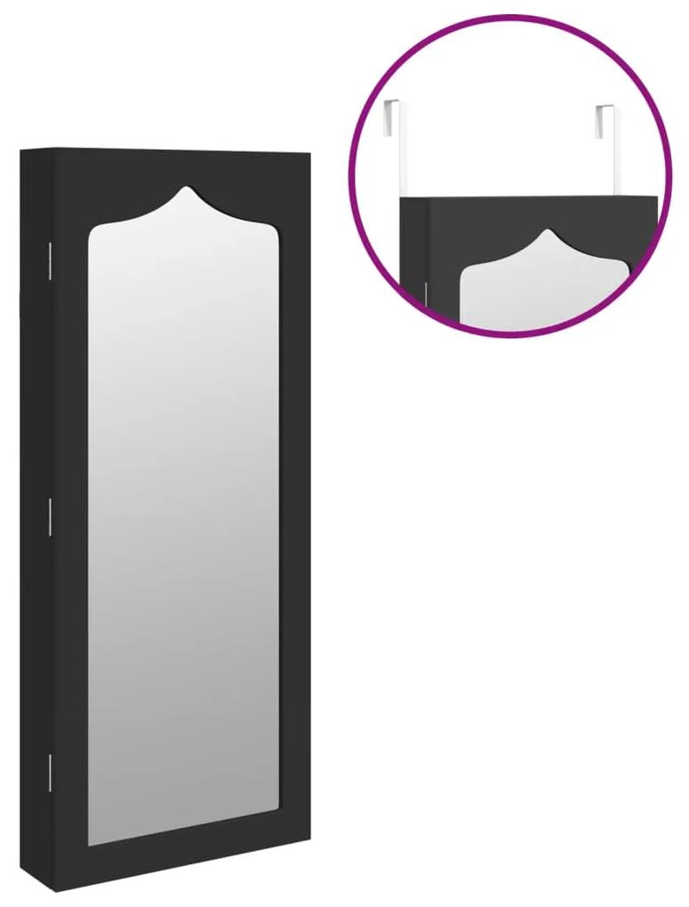 Zrcadlová šperkovnice nástěnná černá 37,5 x 10 x 90 cm - Default Title