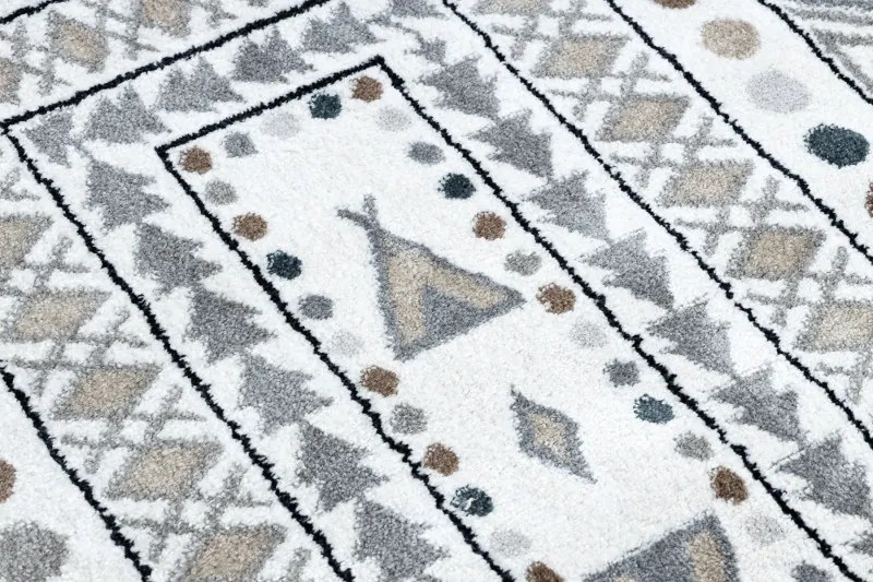 Dywany Łuszczów, Dětský kusový koberec Fun Teepee cream, 200x290, šedá, dětský pokoj