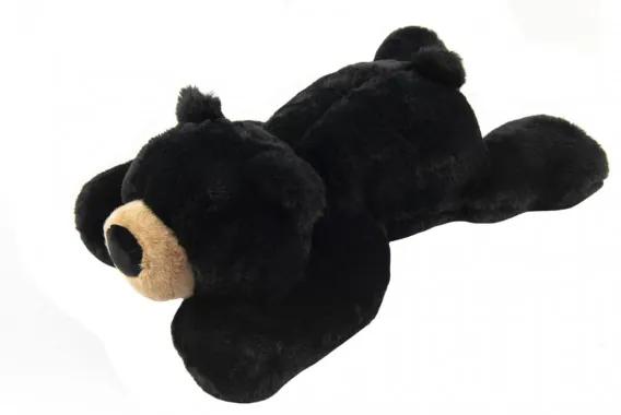 Teddies Medvěd černý ležící plyš 30x18x50cm 0+