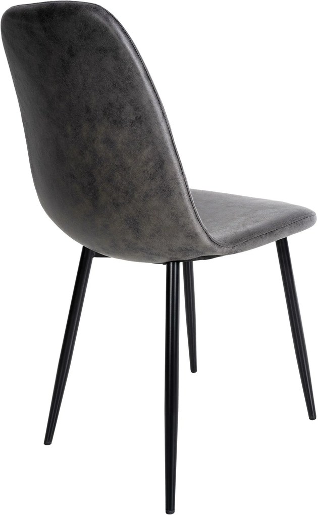 Jídelní židle Shipley - 4 ks - umělá kůže | tmavě šedé
