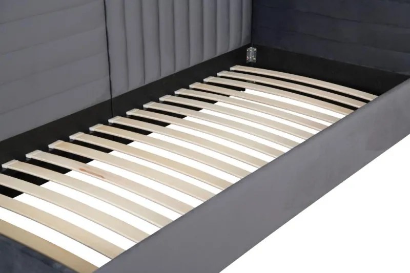 Postel MEVIA 90x200, šedá Velvet látka Kondela 0000408416