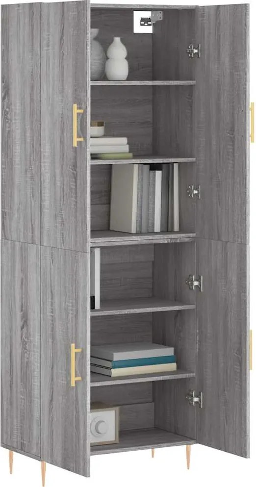Skříň highboard šedá sonoma 69,5 x 34 x 180 cm kompozitní dřevo 3195673