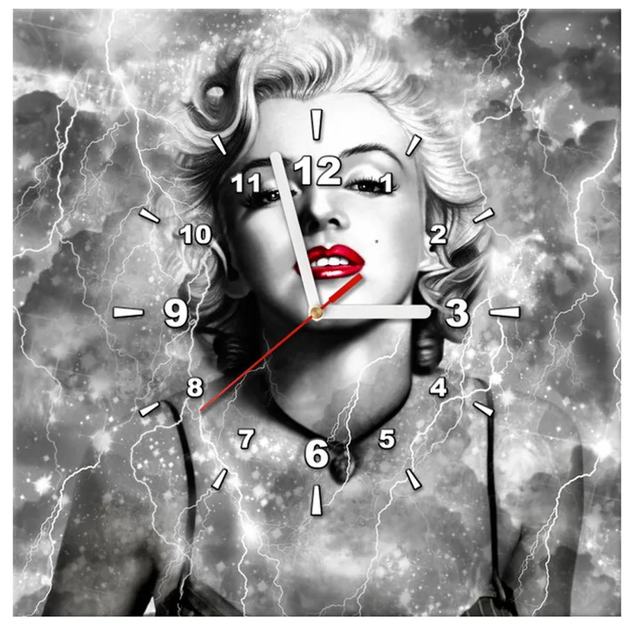 Gario Obraz s hodinami Elektrizující Marilyn Monroe Rozměry: 40 x 40 cm