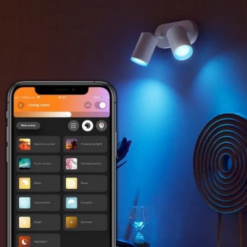 Bluetooth LED bodové svítidlo Philips Hue Fugato 50632/31/P7 2xGU10/5,7W 2000-6500K RGB