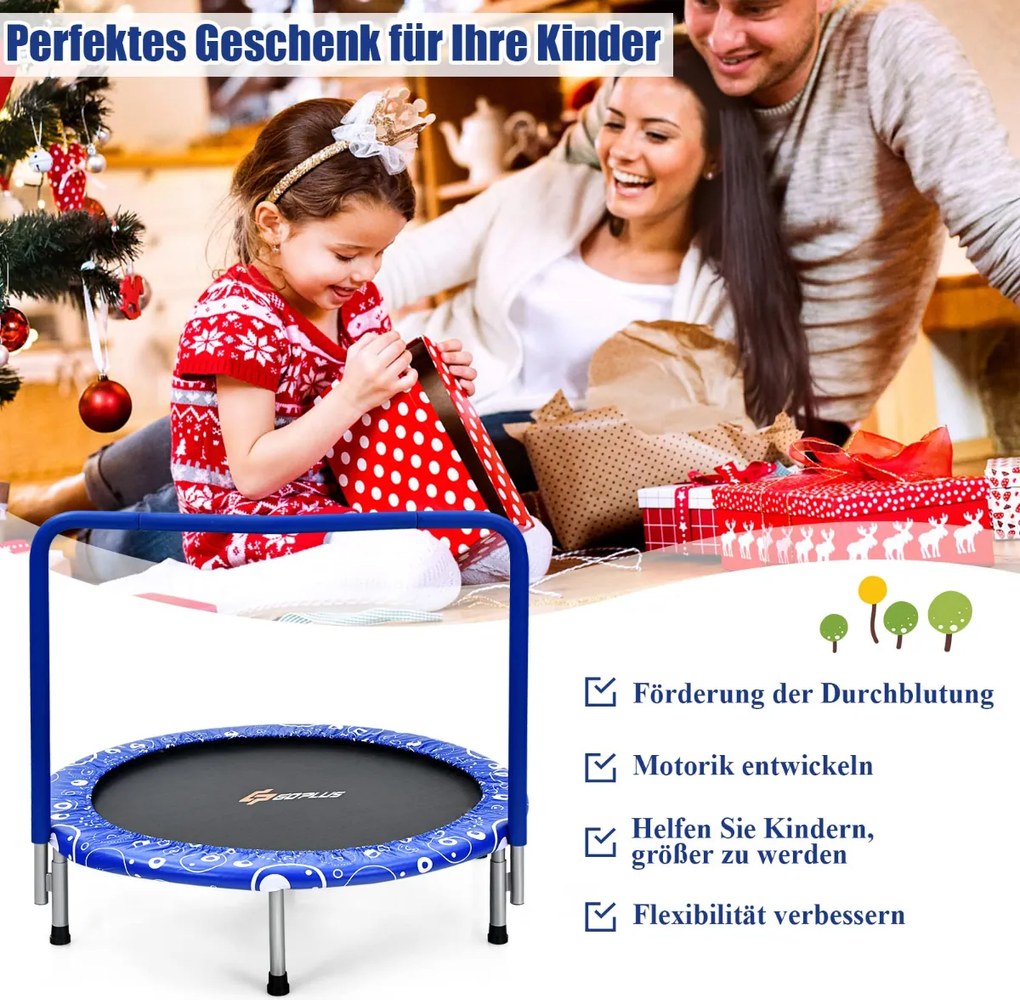 Costway Dětská trampolína mini trampolína skládací trampolína pro batolata modrá