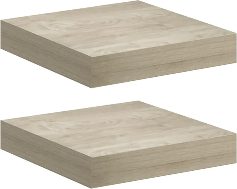 Plovoucí nástěnné police 2 ks dub 23 x 23,5 x 3,8 cm MDF 323866