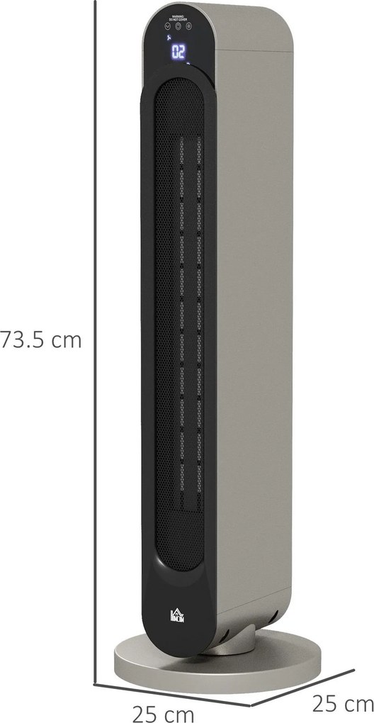 HOMCOM Elektrické topení, 3 režimy, 12hodinový časovač, LED displej, oscilační funkce