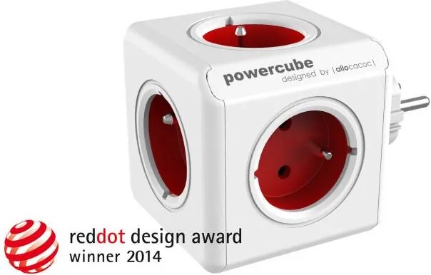 Powercube Original, 5x zásuvka bílá/červená