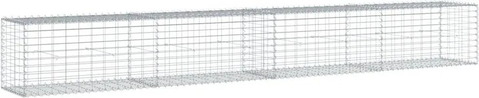 Gabionový koš s víkem 400 x 50 x 50 cm pozinkované železo 3295135
