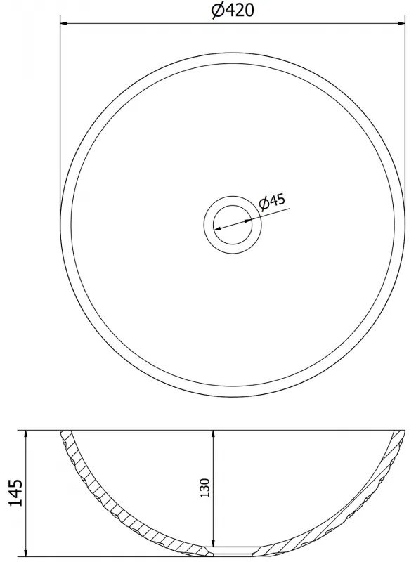 Mexen Olza, skleněné umyvadlo na desku 42 x 42 cm, čirá, 24094200