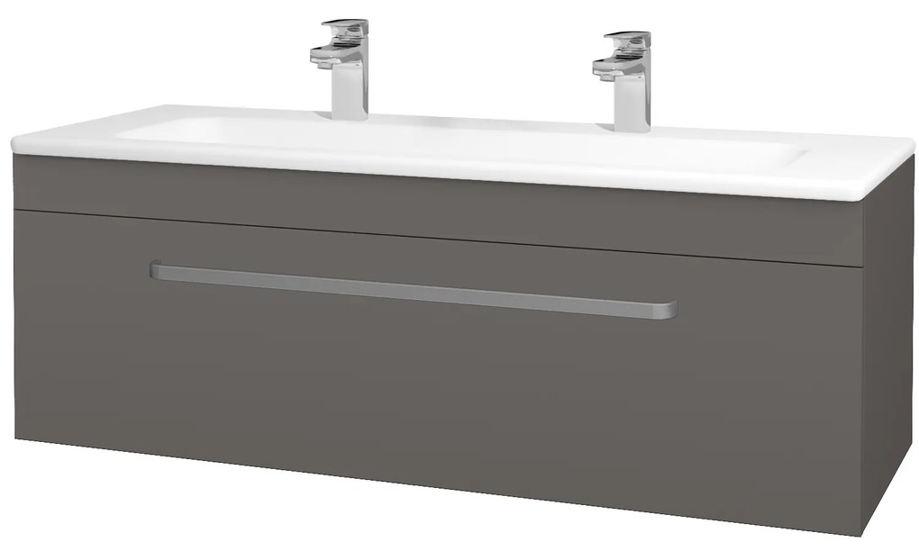 Dřevojas Koupelnová skříň ASTON SZZ 120 Varianta: N01 Bílá lesk / Úchytka T04 / D21 Tobacco