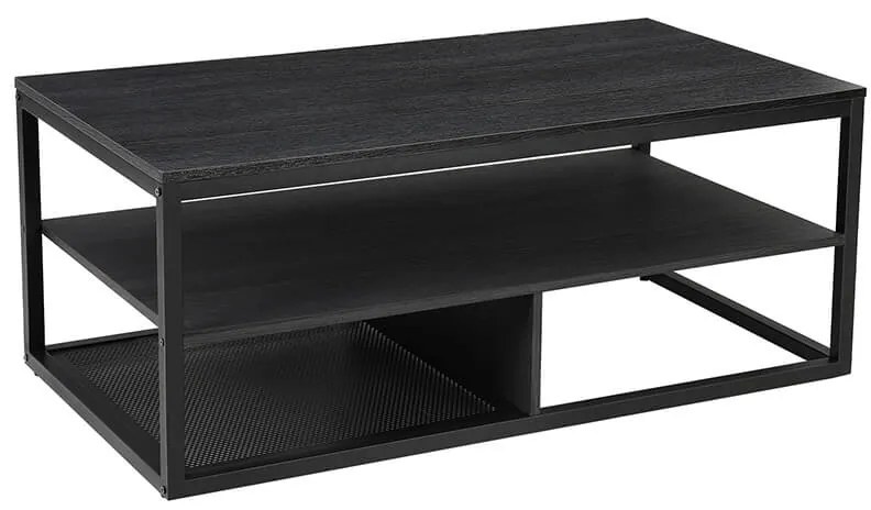 VASAGLE Konferenční stolek industriální černý 110 x 60 x 45 cm