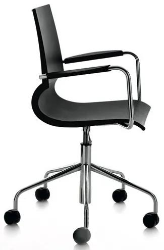 MAXDESIGN - Otočná plastová židle na kolečkách s područkami RICCIOLINA 3540