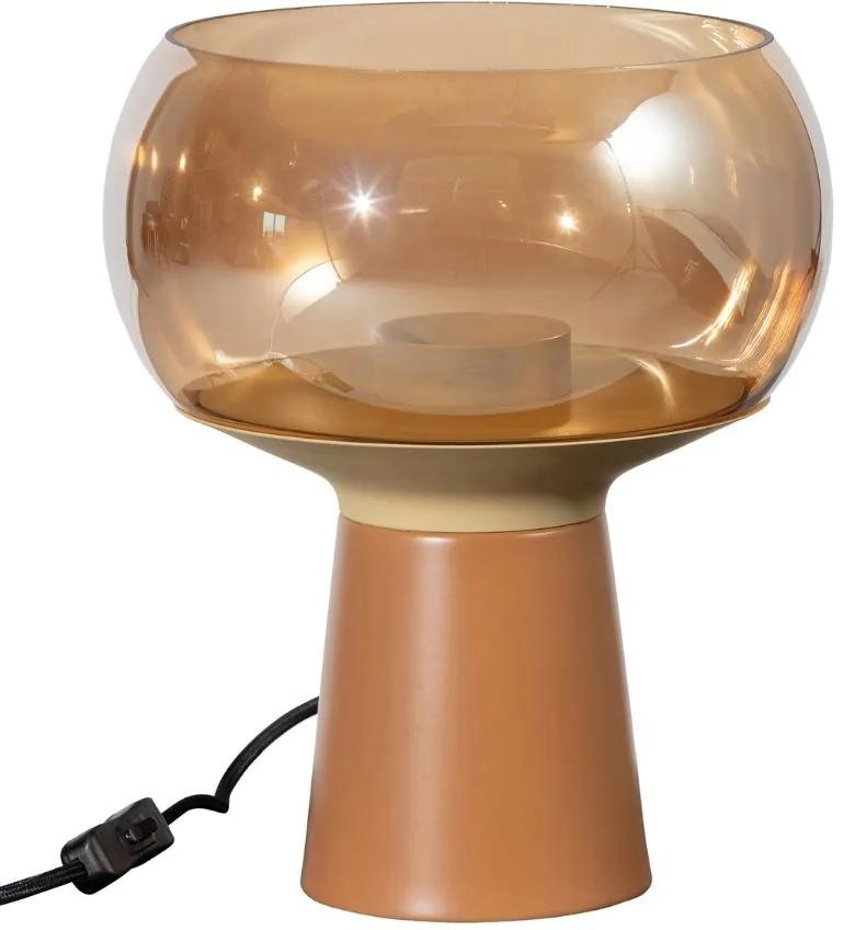 Hoorns Žlutá kovová stolní lampa Boletus ø 24 cm