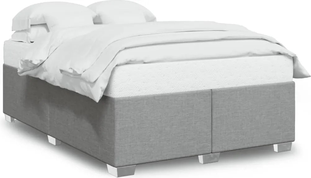 Rám postele bez matrace světle šedý 140 x 200 cm textil 3284478
