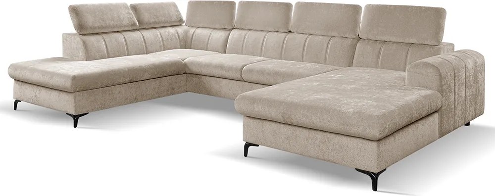 Sedací souprava rohová WILD | 221x333x192 cm | ve tvaru U | rozkládací s úložným prostorem | béžová 683