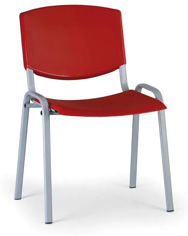 EUROSEAT Konferenční židle Smile, červená - konstrukce šedá