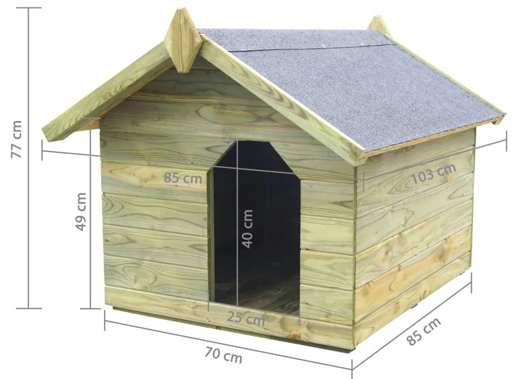 vidaXL Marketos Zahradní psí bouda s otevírací střechou impregnovaná borovice