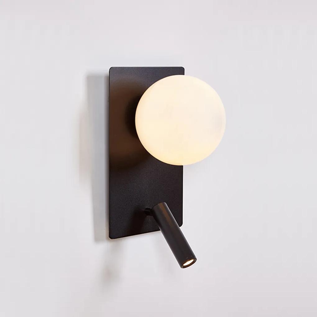 Nástěnné svítidlo s lampičkou na čtení Glos Reader Vertical Barva: Černá