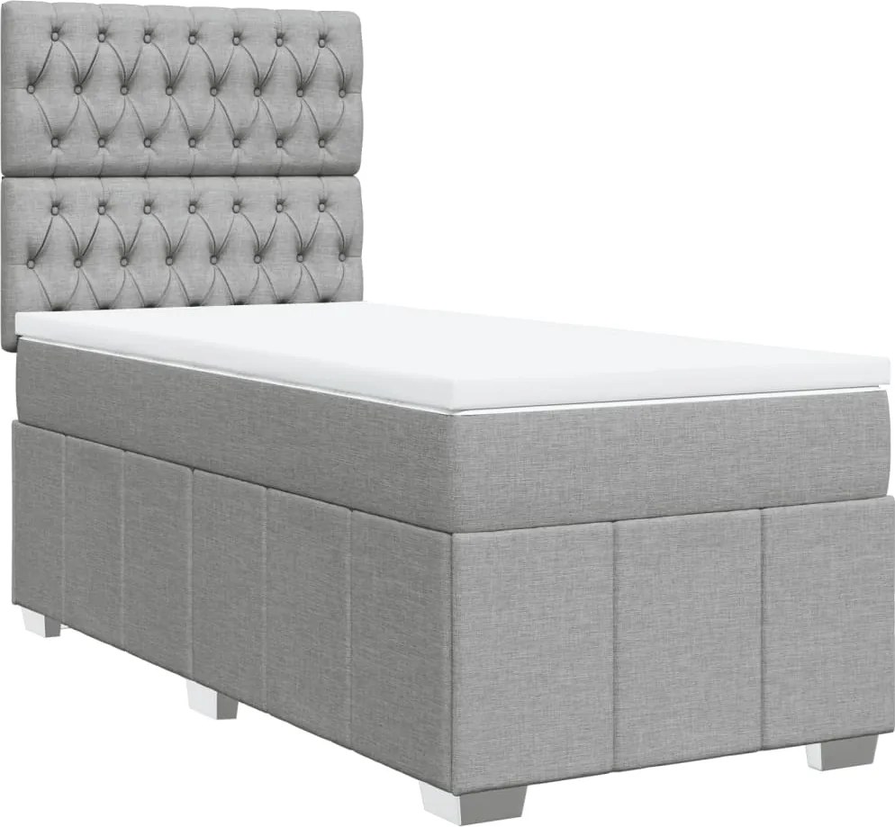 Box spring postel s matrací světle šedá 80 x 200 cm textil 3291502
