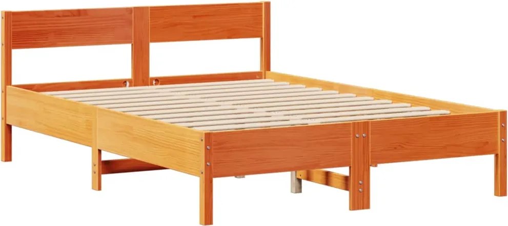 Postel bez matrace voskově hnědá 135 x 190 cm masivní borovice 3306203