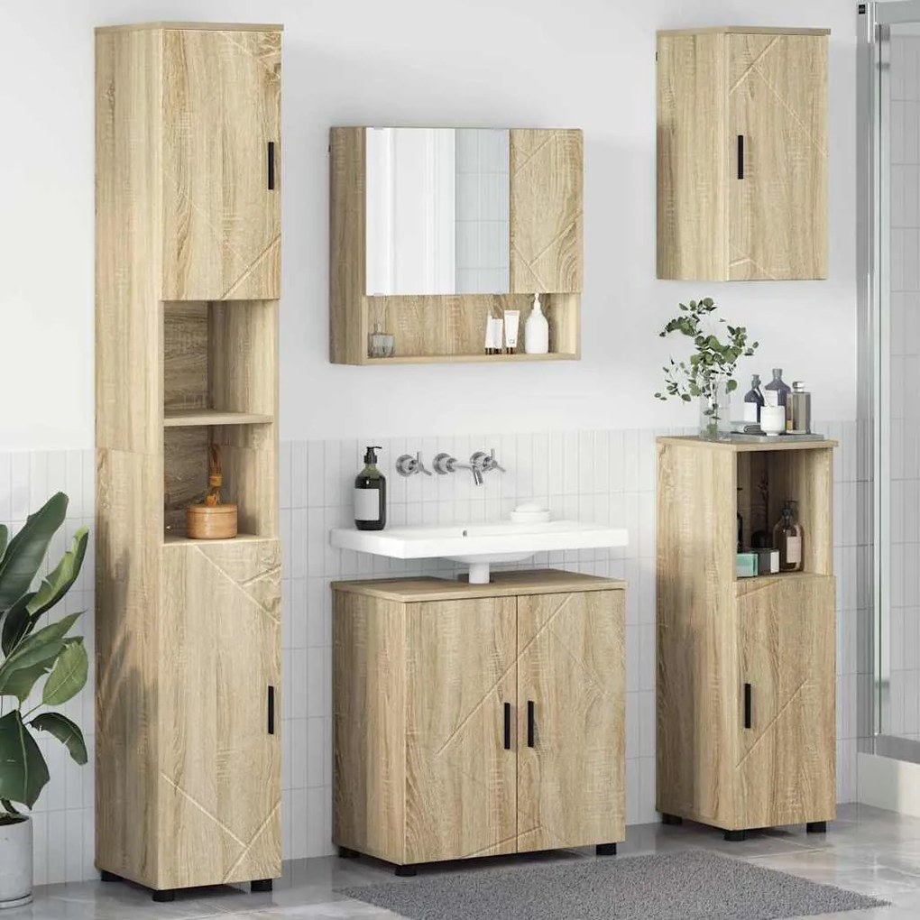Sada koupelnového nábytku 5 ks Sonoma dub 61 x 35 x 64 cm 3392985