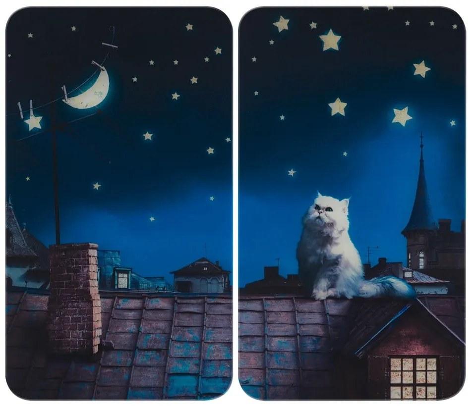 Kryty na sporák v sadě 2 ks z tvrzeného skla 30x52 cm – Maximex