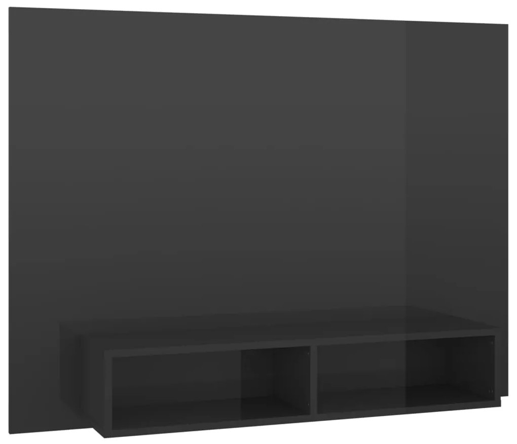 vidaXL Nástěnná TV skříňka šedá vysoký lesk 120x23,5x90 cm dřevotříska