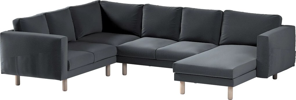 Potah na pohovku IKEA Norsborg rohová, 5-místná se šezlongem barva šedá látka sametová