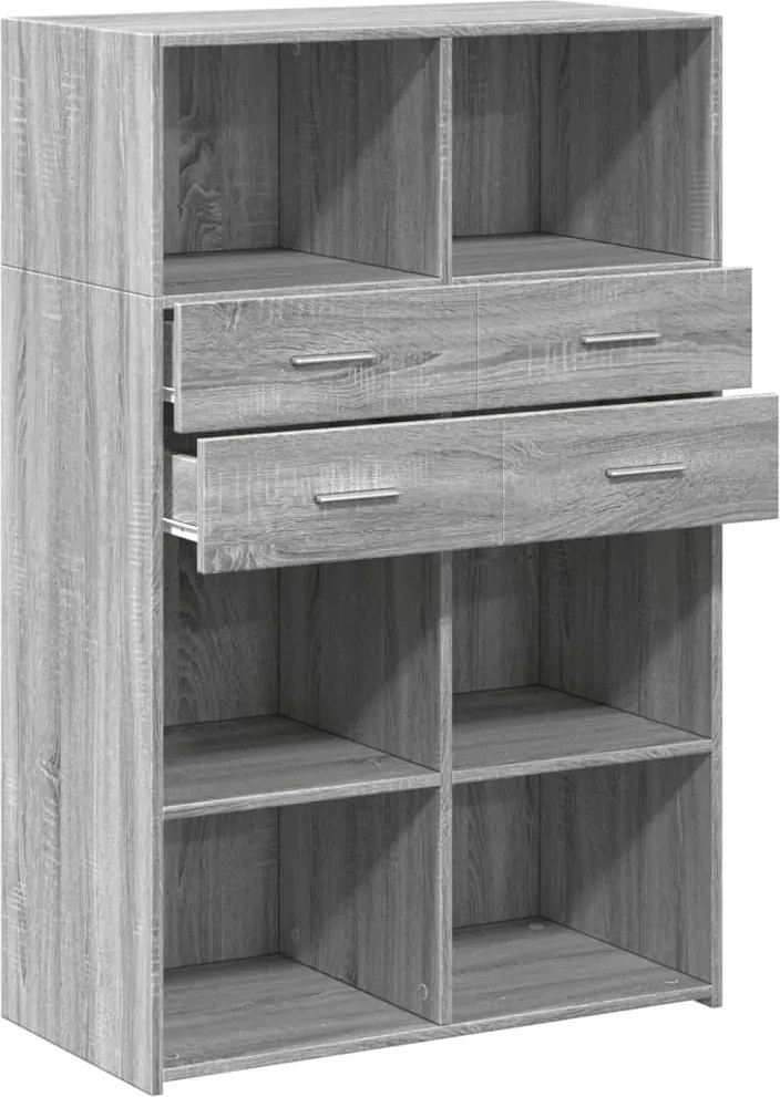 Skříň highboard šedá sonoma 80 x 42,5 x 124 cm kompozitní dřevo 3281390