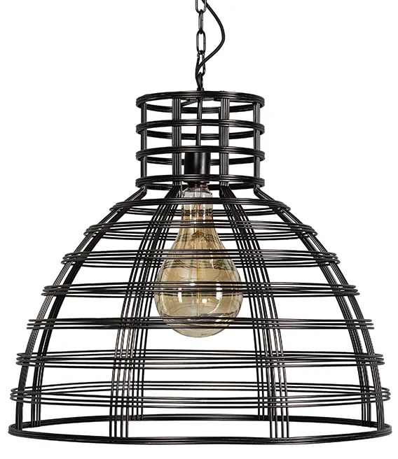 Průmyslová kulatá závěsná lampa černá 70cm - Dimka