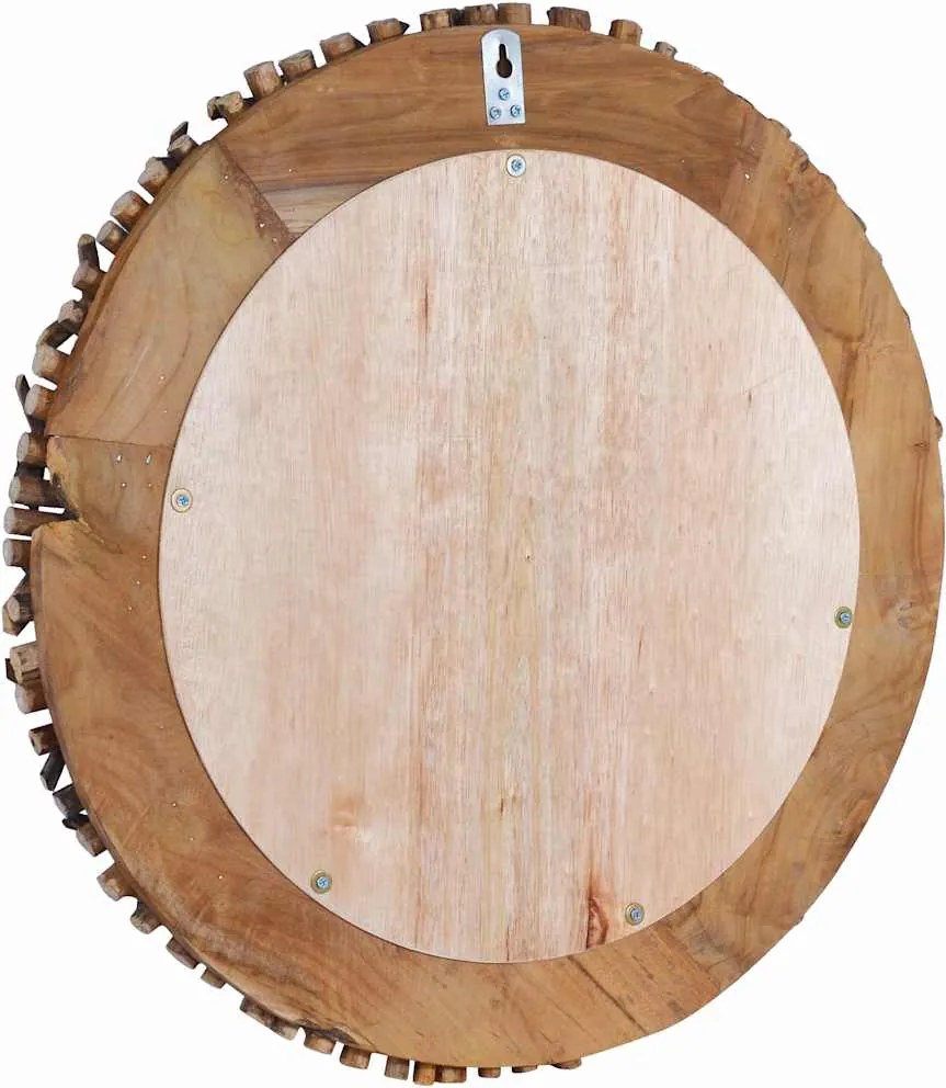 Nástěnné zrcadlo 60 cm teak kulaté 288802