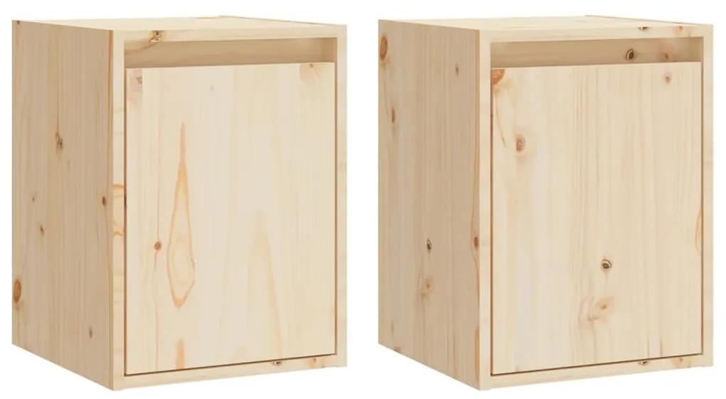 Nástěnné skříňky 2 ks 30 x 30 x 40 cm masivní borové dřevo - Default Title