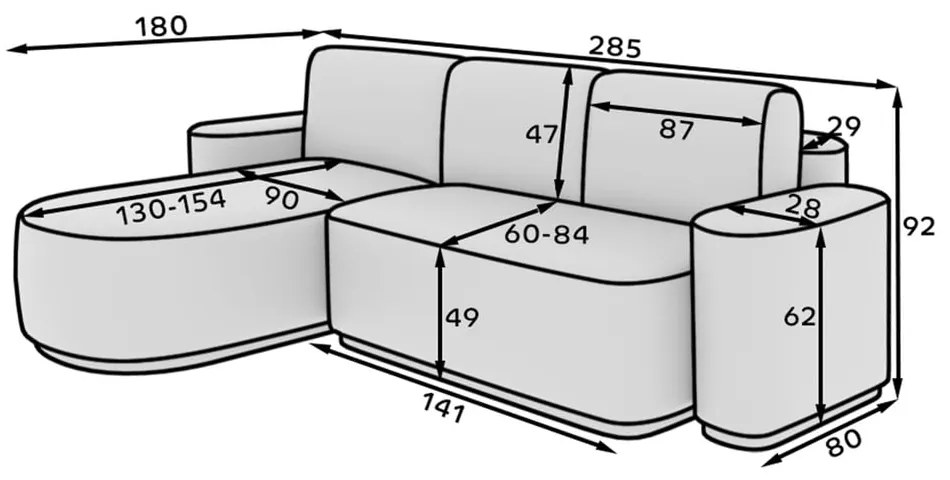 Zelená žinylková rozkládací/s úložným prostorem rohová pohovka (pravý roh/s lenoškou) Aurumm – ELTAP