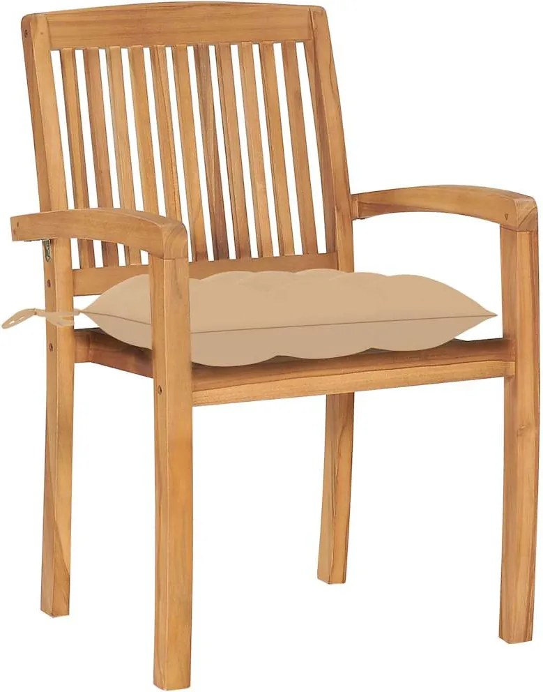 Stohovatelné zahradní židle s poduškami 8 ks masivní teak 3073282