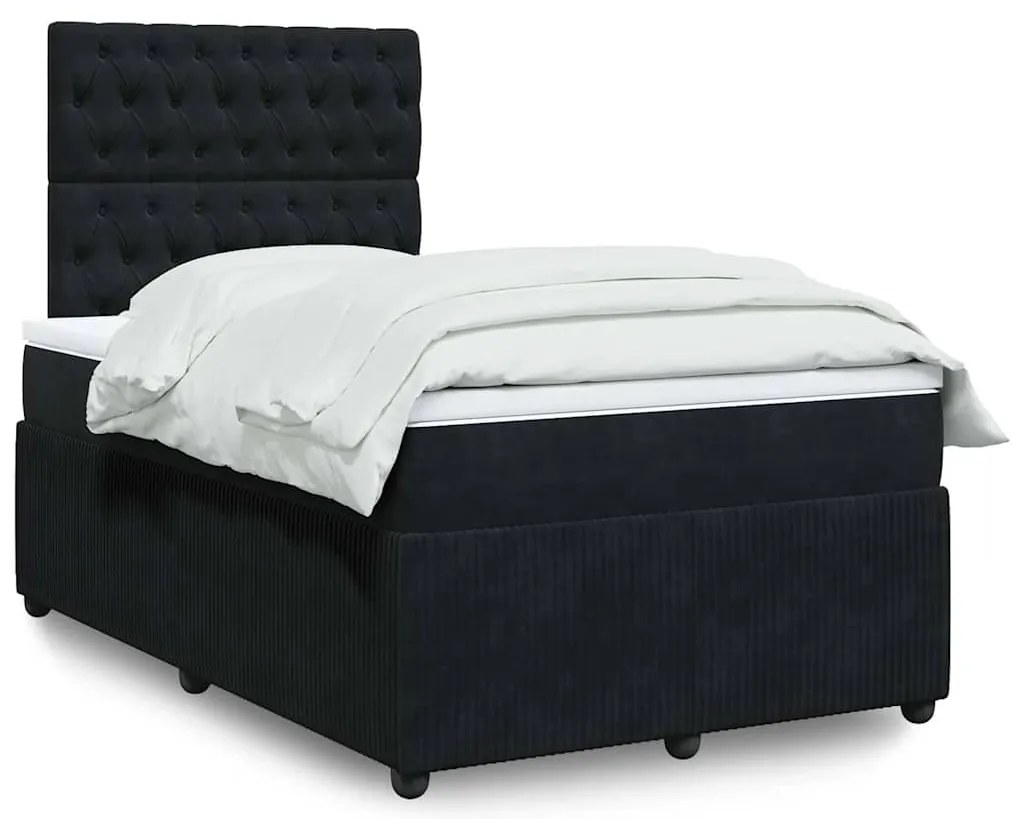 Box spring postel s matrací černá 120 x 190 cm samet 3292294